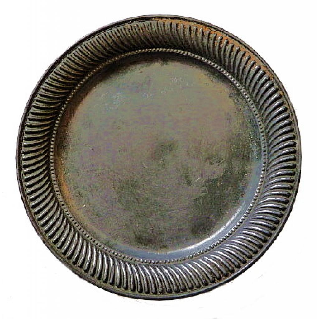 Small gadrooned edge European pewter plate c1900 | pewtersellers